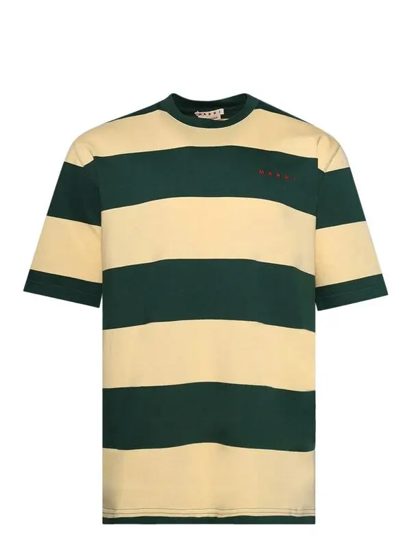 Marni Stripe Tee Ocean And Tobacco - A