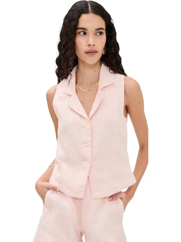 DL1961 Neev Button-down Vest - Ballet Linen