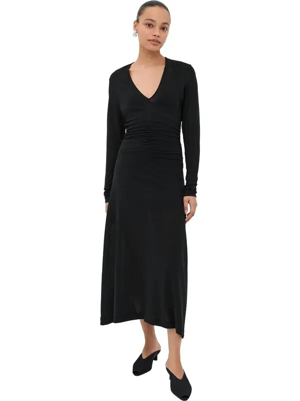Bite Studios Steep V-neck Maxi Dress - Black