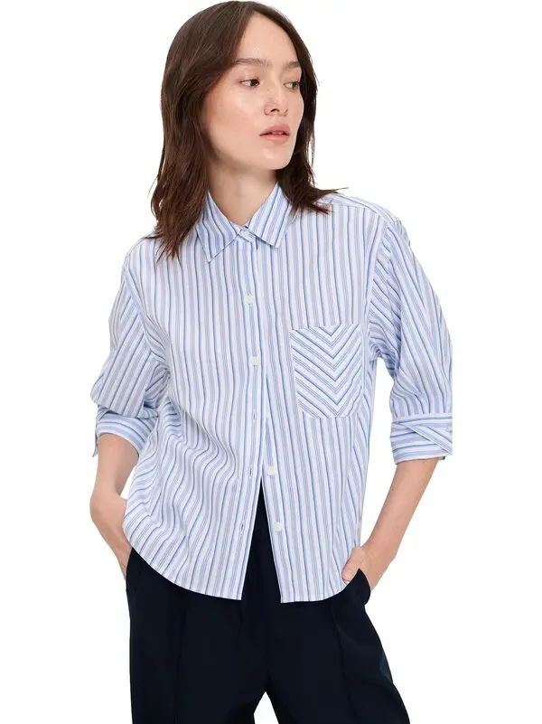 Rag & Bone Striped Poplin Shirt - Bbybs