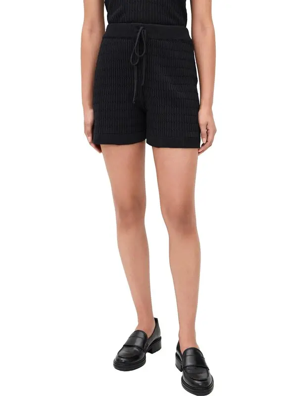 PRIME OF LIME Julieta Cable Knit Shorts - Black