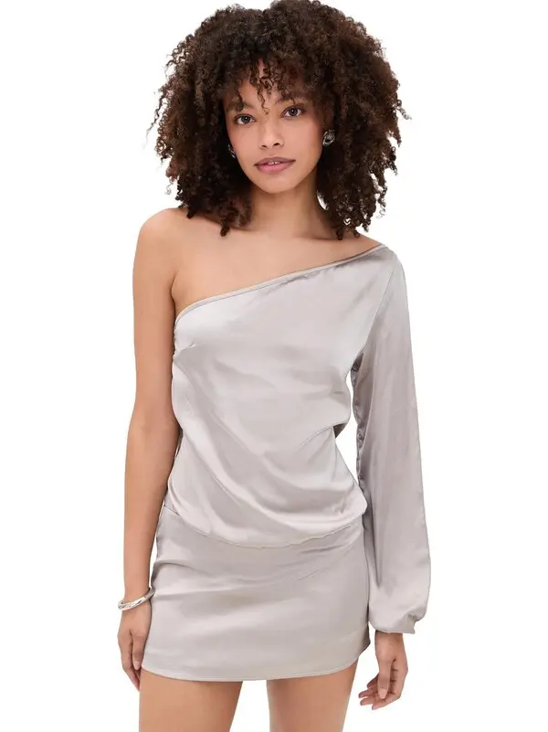 Lioness One-shoulder Mini Dress - Silver