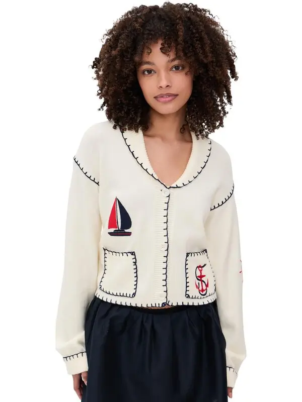 BAILEY ROSE Nautical Cardigan - Cream