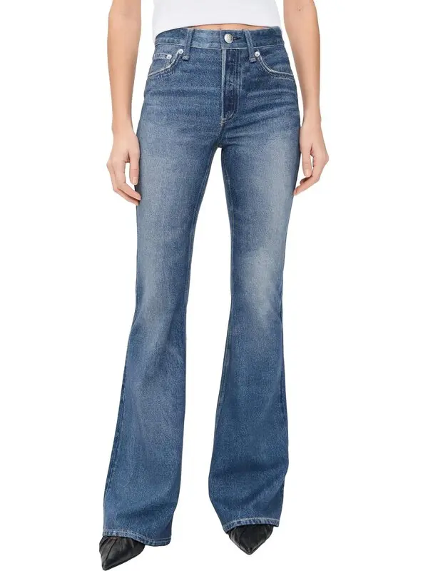 Rag & Bone Miramar Ponte Mid-rise Flare Jeans - Cosmo