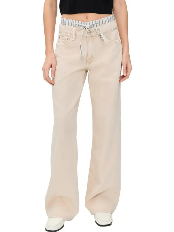 Rag & Bone Saige Full Boxer Pants - Sandstripe