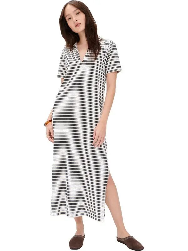 Velvet By Graham & Spencer Corin Stripe Jersey Dress - Natural/navy