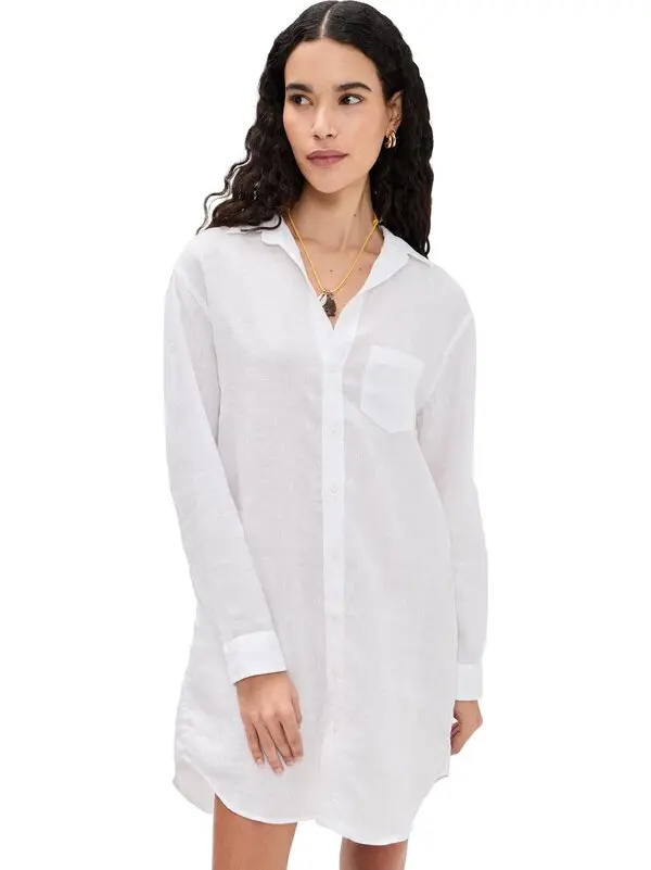 Frank & Eileen Classic Shirtdress - White