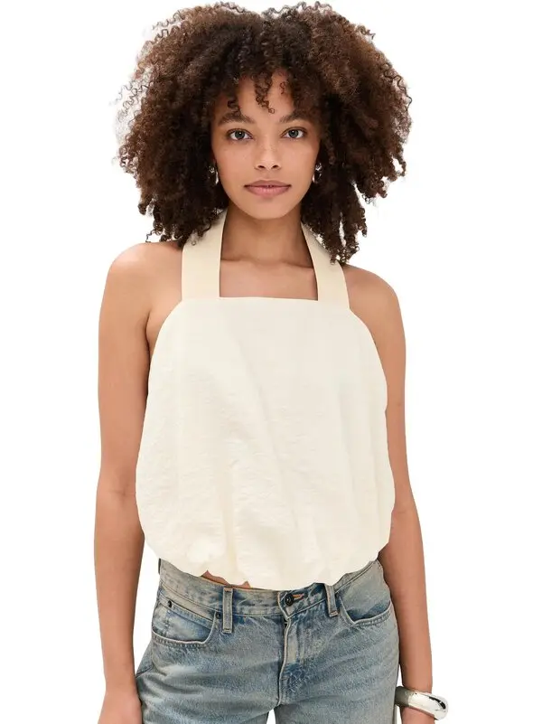ST. AGNI Cloud Twist Halter Top - Off White