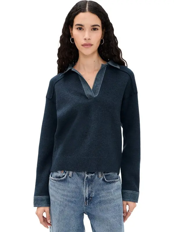 Rag & Bone Marie Polo Top - Denim