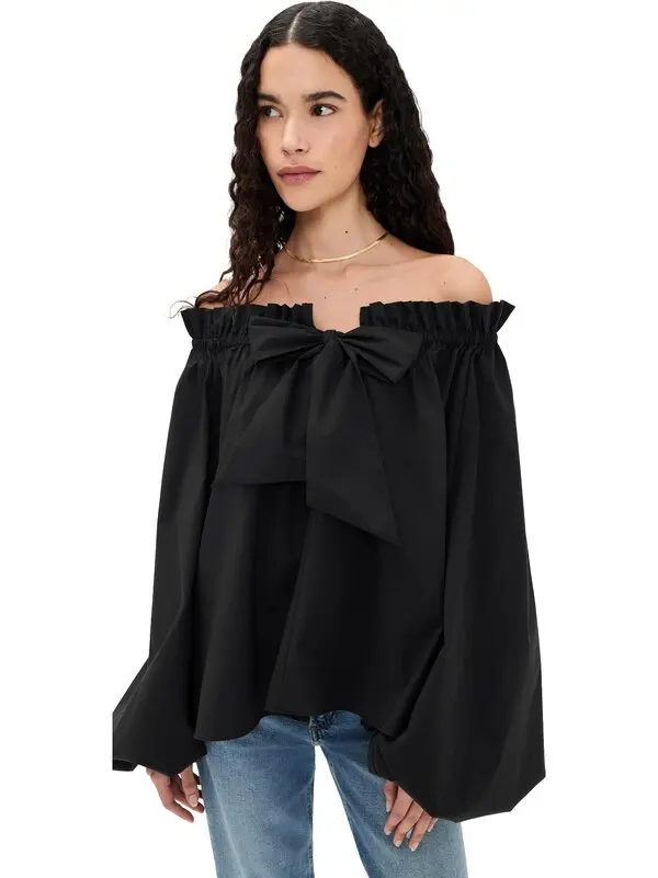 Caroline Constas Adeline Tie Blouse - Black