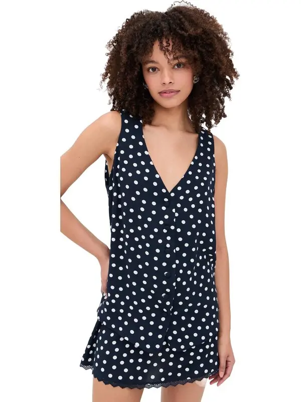 Show Me Your Mumu Bridgette Vest - Navy Polka Dot