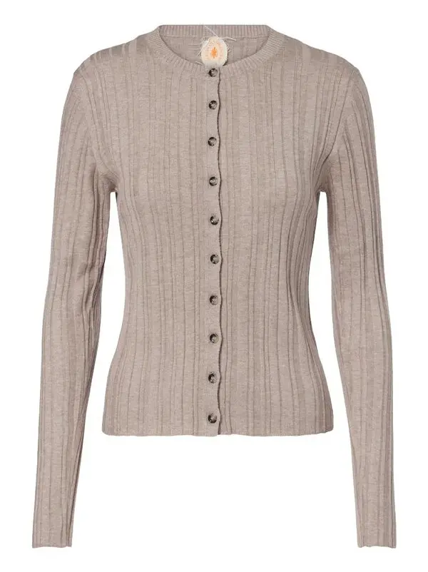 Jardin Des Orangers Cotton, Silk, And Cashmere Cardigan - Beige