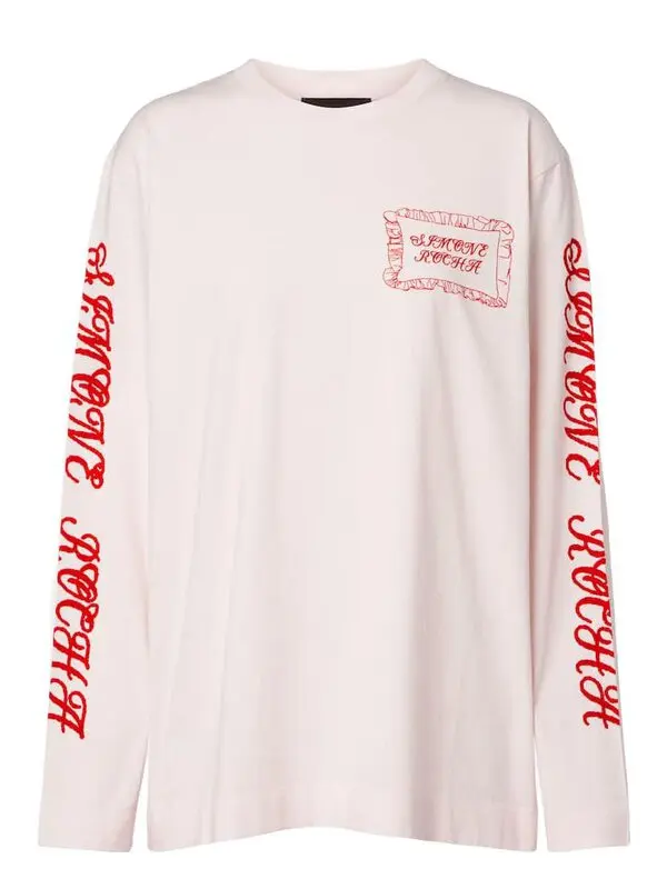 Simone Rocha Printed Cotton Jersey T-shirt - Pink