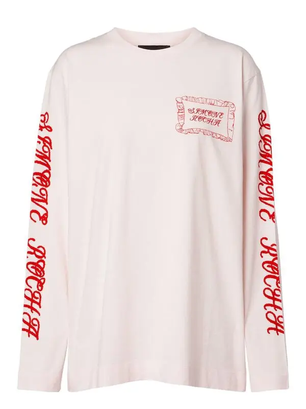 Simone Rocha Printed Cotton Jersey T-shirt - Pink