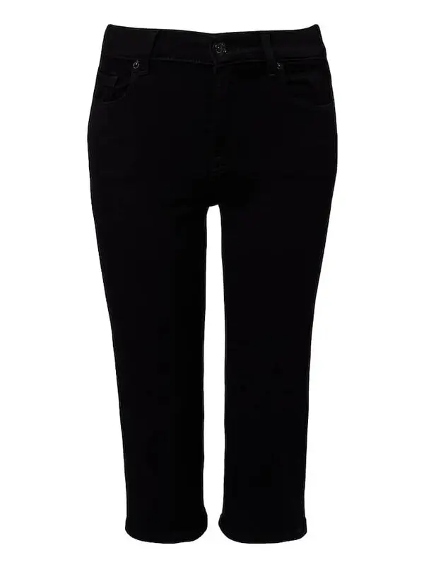 7 For All Mankind Capri Cropped Jeans - Black