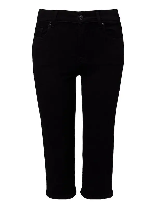 7 For All Mankind Capri Cropped Jeans - Black