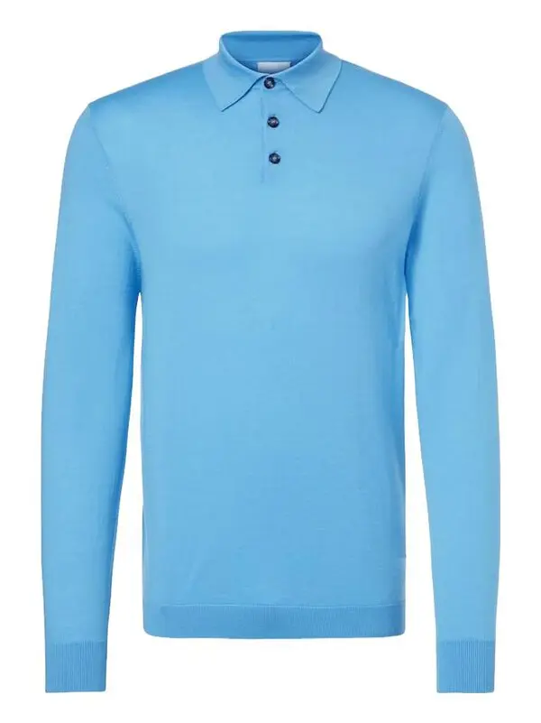 ALLUDE Virgin Wool Polo Sweater - Blue