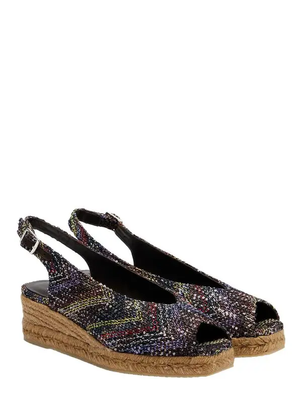 Missoni Joy 30 Sequined Espadrille Wedges - Multicoloured