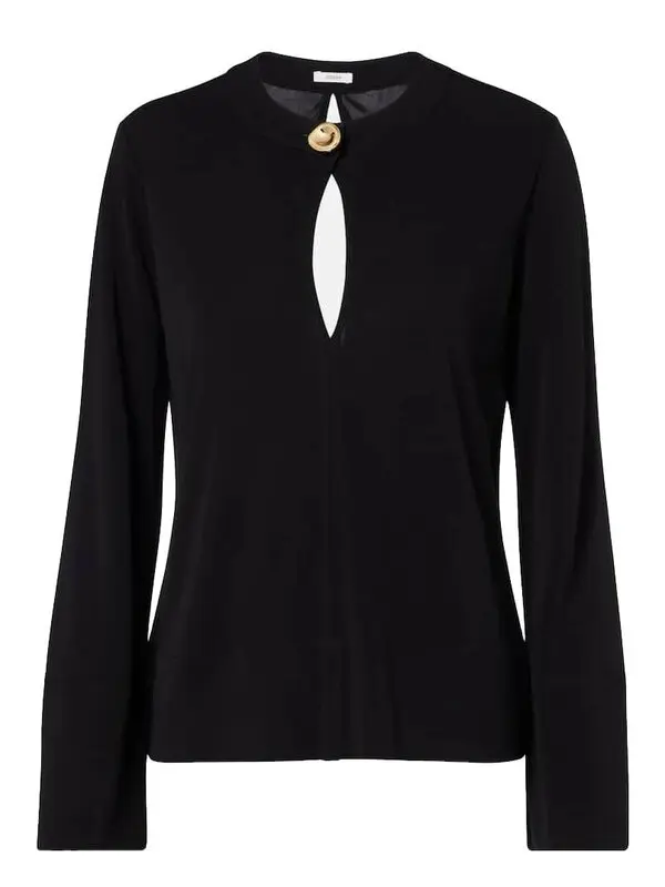 JOSEPH Fabiola Jersey Blouse - Black