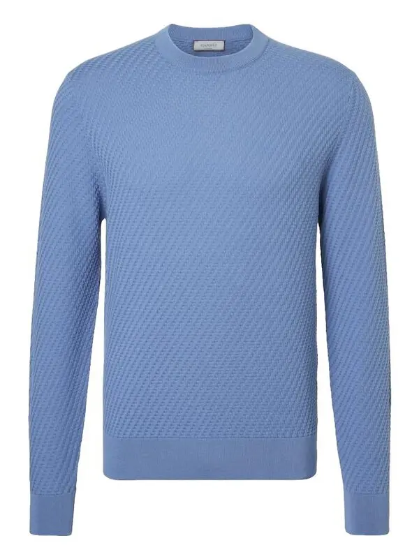 Canali Cotton And Silk Sweater - Blue