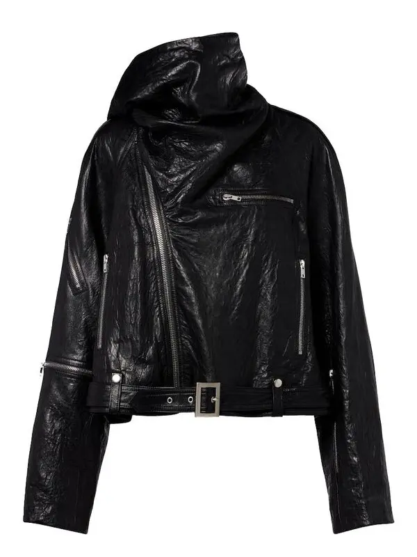 Rick Owens Light Leather Biker Jacket - Black