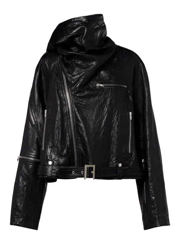 Rick Owens Leather Biker Jacket - Black