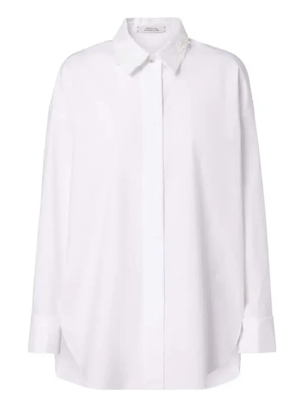 Dorothee Schumacher Embroidered Cotton-blend Poplin Shirt - White