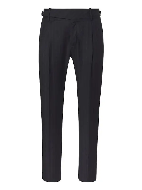 Dolce & Gabbana Chalk Stripe Virgin Wool Slim Pants - Blue