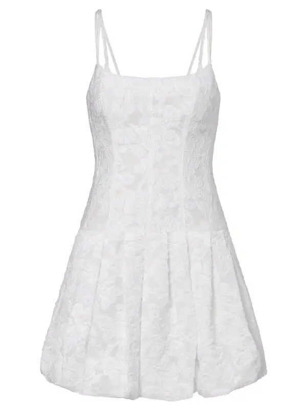 Simkhai Fifi Embroidered Cotton-blend Minidress - White