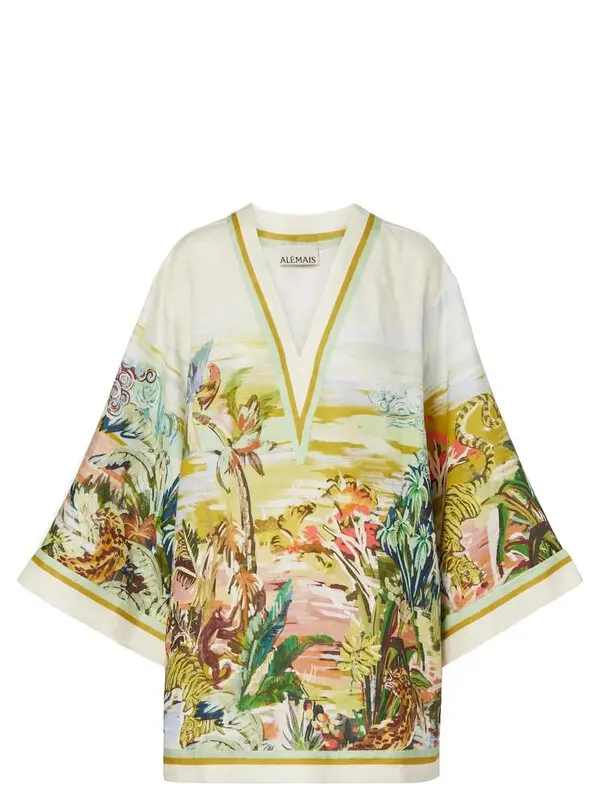 ALEMAIS Jungle Boogie Printed Linen Tunic - Multicoloured
