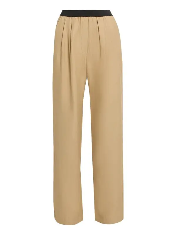 Loulou De Saison Takaroa Pleated Twill Straight-leg Pants - Sand