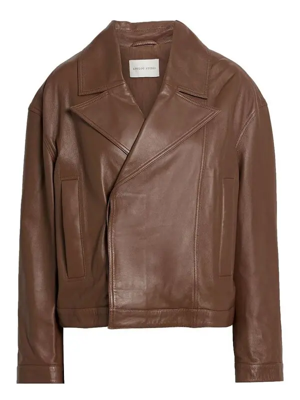 Loulou De Saison Kaipan Double-breasted Leather Jacket - Brown
