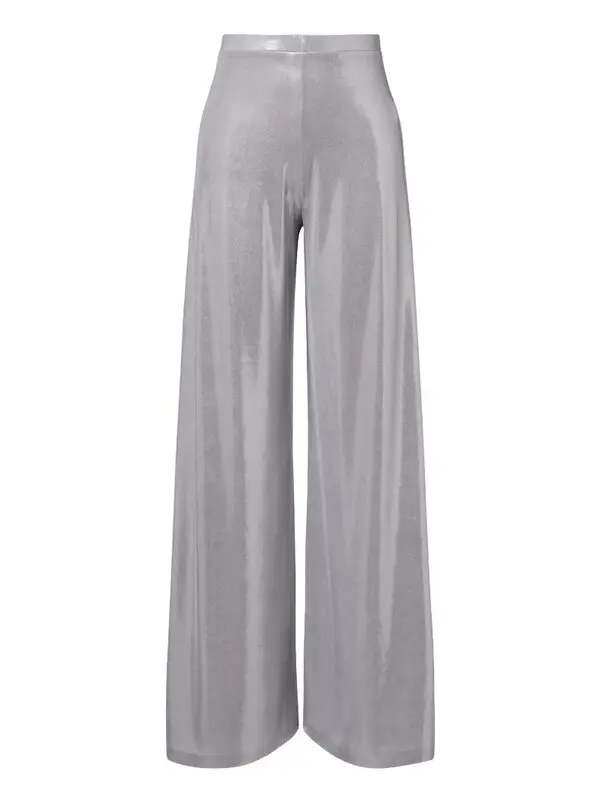 Norma Kamali Metallic-effect Wide-leg Pants - Silver