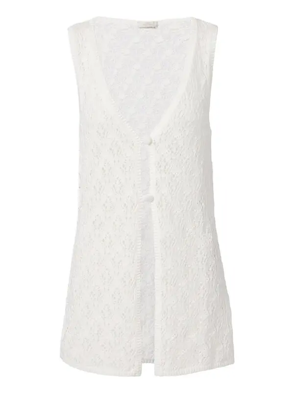 Faithfull The Brand Fio Pointelle Cotton Vest - White