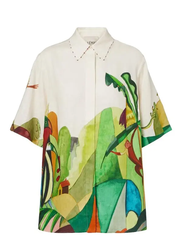 ALEMAIS Alémais X Mokshini Linen Bowling Shirt - Multicoloured