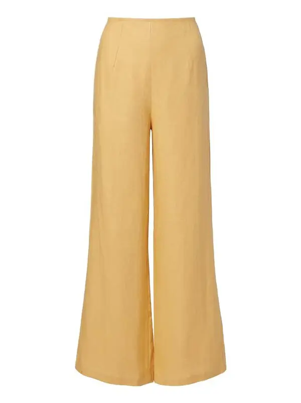 Faithfull The Brand Syna Linen Wide-leg Pants - Yellow
