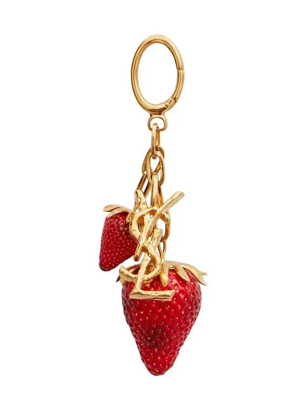 Saint Laurent Cassandre Strawberry Bag Charm - Red