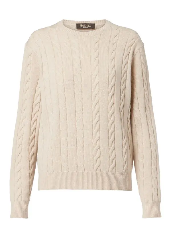 Loro Piana Cedar Cable-knit Cashmere Sweater - Beige