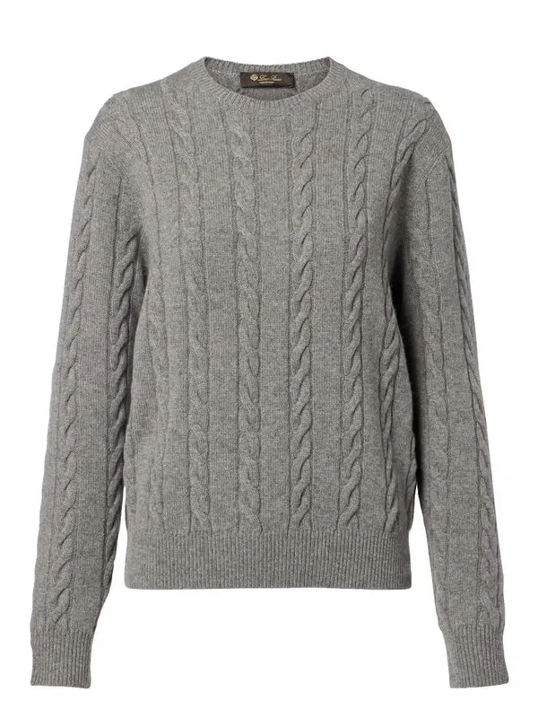 Loro Piana Cedar Cable-knit Cashmere Sweater - Grey