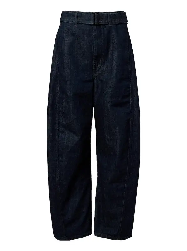 LEMAIRE Twisted Belted Barrel-leg Jeans - Blue