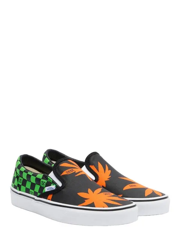 Valentino Garavani X Vans Vlogo Printed Canvas Slip-on Sneakers - Multicoloured
