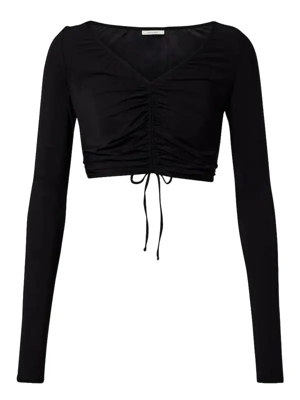 NENSI DOJAKA Ruched Crop Top - Black
