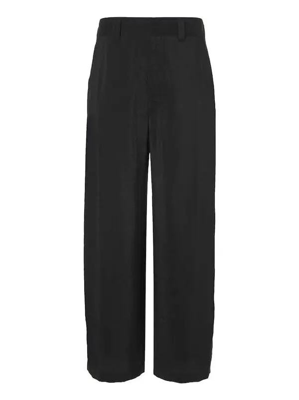 LEMAIRE Silk-blend Straight Leg Trousers - Black