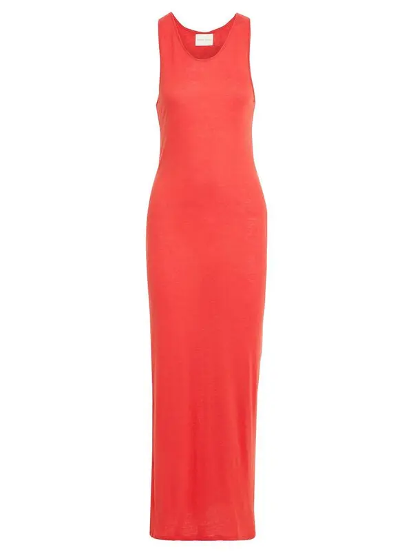 Loulou De Saison Myron Jersey Maxi Dress - Tomato Red