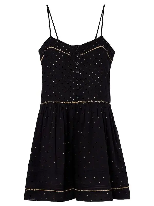 MARANT ETOILE Vickie Polka-dot Cotton Romper - Black