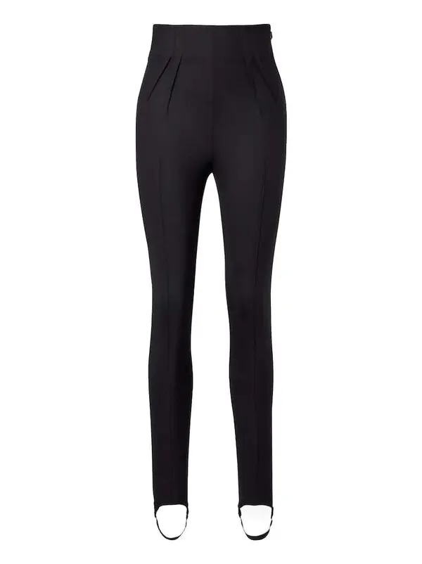 MUGLER Wool-blend Stirrup Leggings - Black