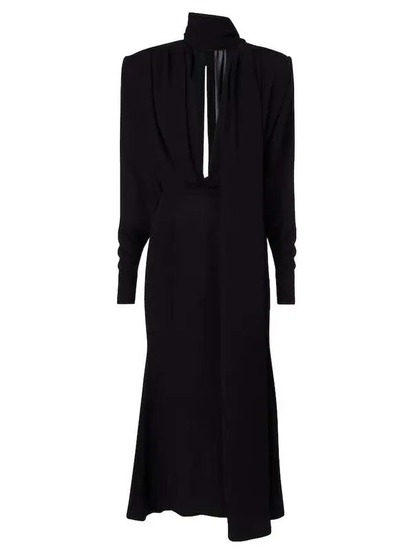MUGLER Crêpe Midi Dress - Black