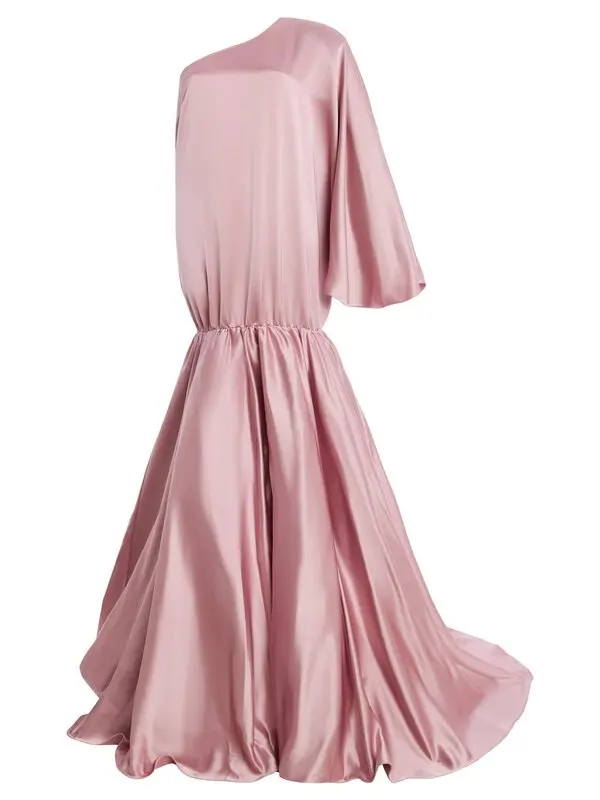 THE NEW ARRIVALS ILKYAZ OZEL Exclusive Ecliptia Single-shoulder Satin Maxi Gown - Pink