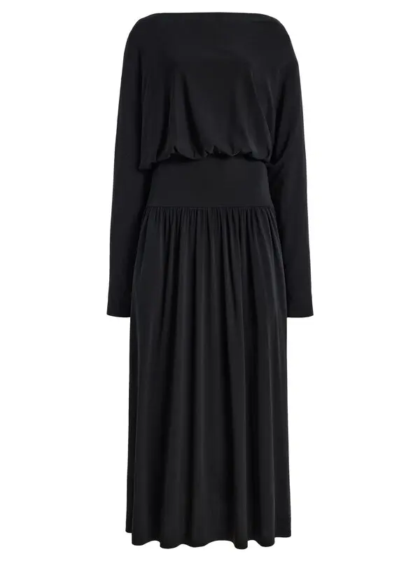 TOTEME Boatneck Jersey Maxi Dress - Black