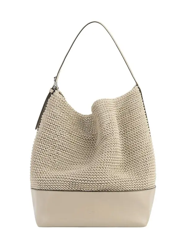 TOTEME Woven Nappa Leather Tote Bag - Taupe